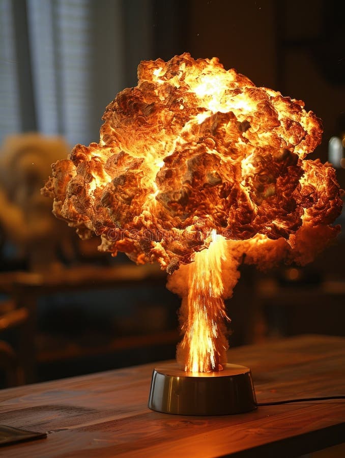 A Explosion of Fire on a Table Stock Illustration - Illustration of ...