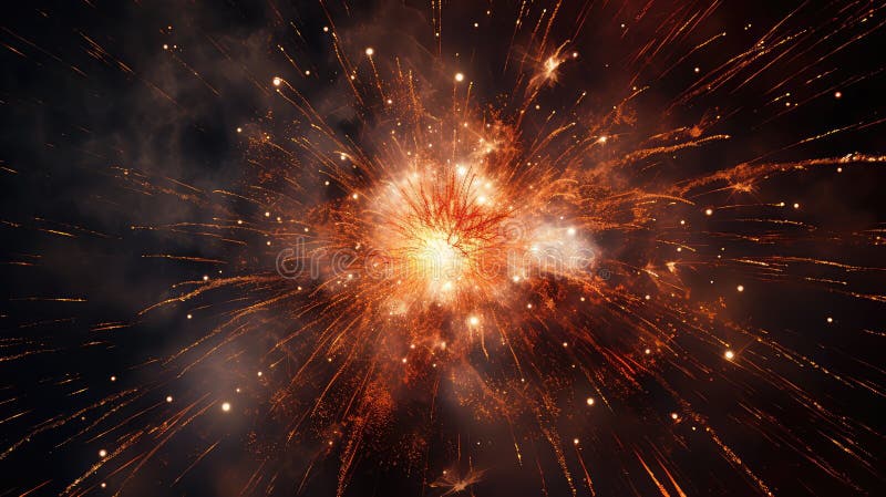 Explosion fire works stock illustration. Illustration of sparks - 369031517