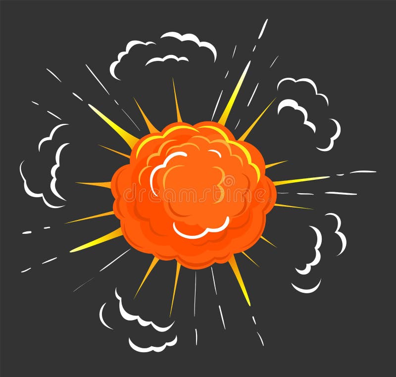 Explosion Fireball, Abstract Burst of Fire Flames Stock Vector ...
