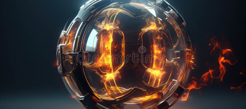 Explosion of Fireball Electrical Energy, Elemental Stock Illustration ...