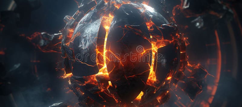 Explosion of Fireball Electrical Energy, Elemental Stock Illustration ...
