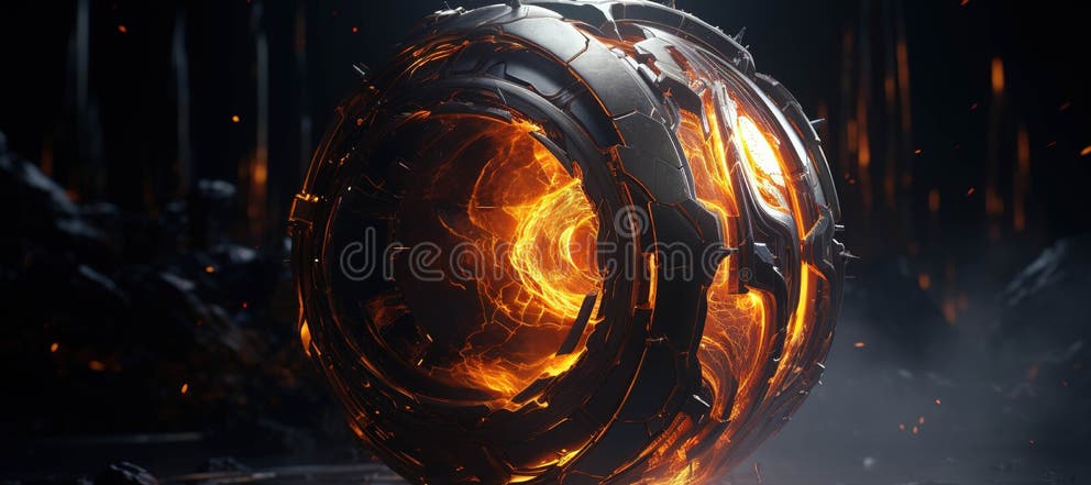 Explosion of Fireball Electrical Energy, Elemental Stock Illustration ...
