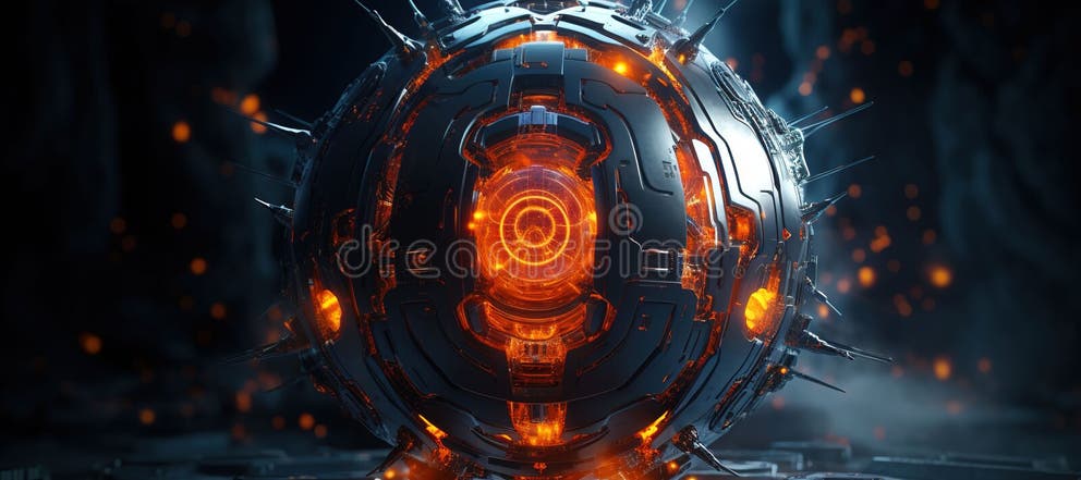 Explosion of Fireball Electrical Energy, Elemental Stock Illustration ...