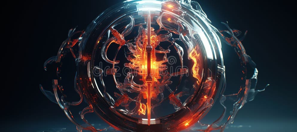 Explosion of Fireball Electrical Energy, Elemental Stock Illustration ...