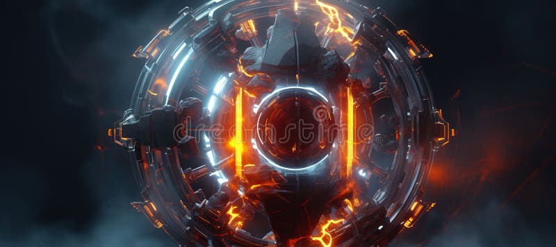 Explosion of Fireball Electrical Energy, Elemental Stock Illustration ...