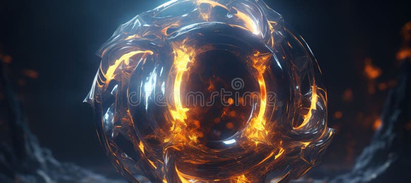 Explosion of Fireball Electrical Energy, Elemental Stock Illustration ...