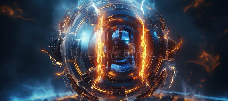 Explosion of Fireball Electrical Energy, Elemental Stock Illustration - Illustration of cosmos ...
