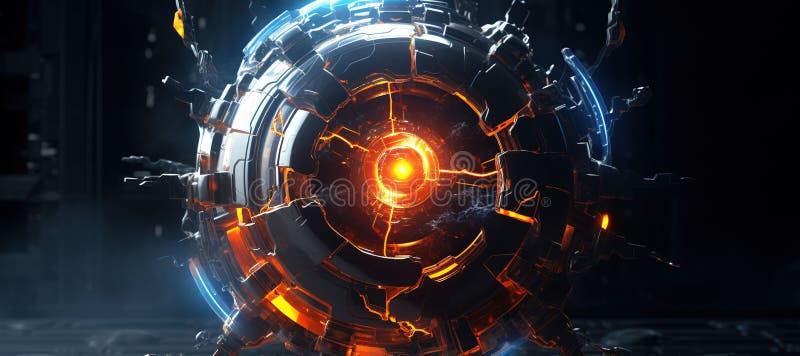 Explosion of Fireball Electrical Energy, Elemental Stock Illustration ...