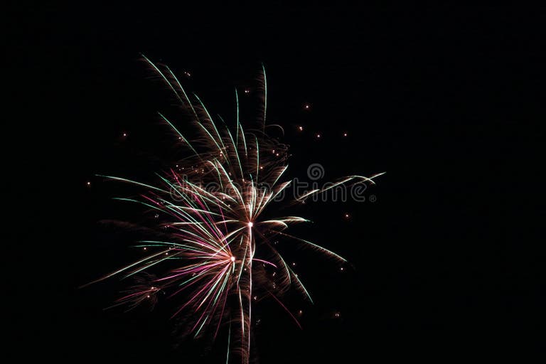 Explosion of Firework Sparks in a Black Sky. Stock Image - Image of ...