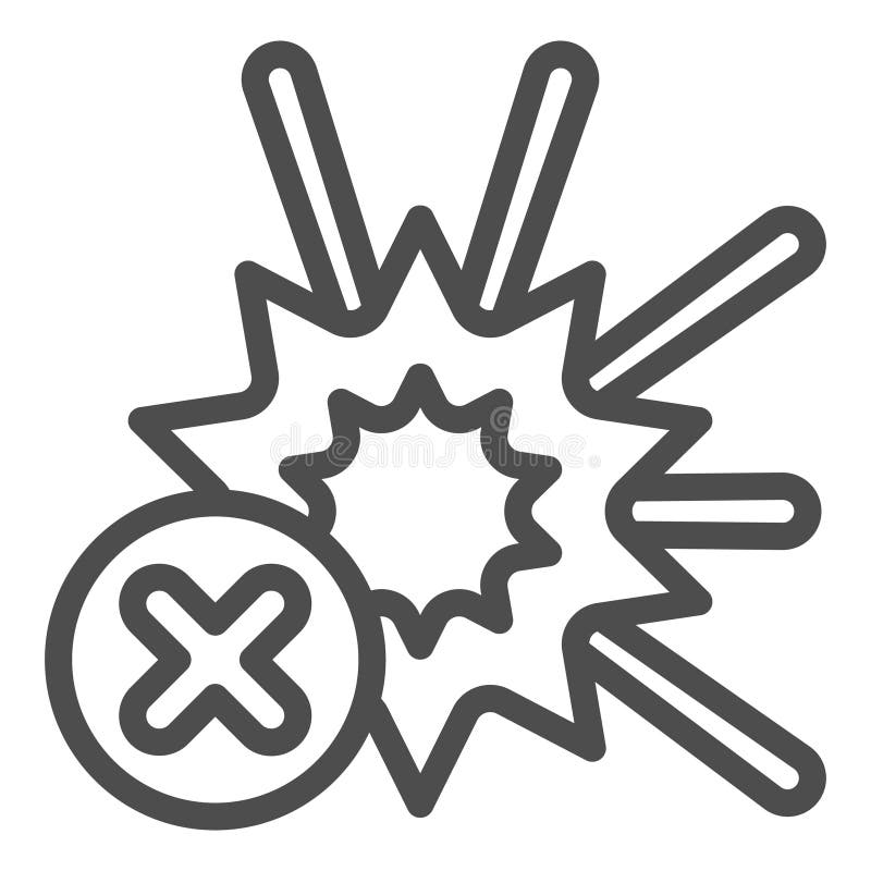 Explosion Flash Ban Line Icon, Prohibited Items Concept. Vector ...