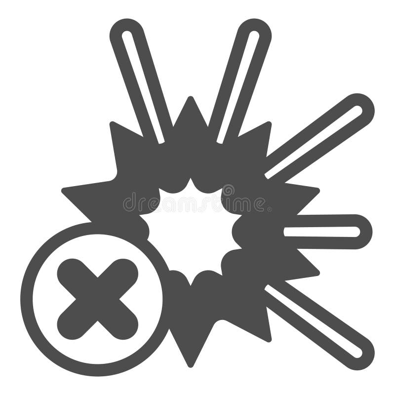 Explosion Flash Ban Solid Icon, Prohibited Items Concept. Vector ...