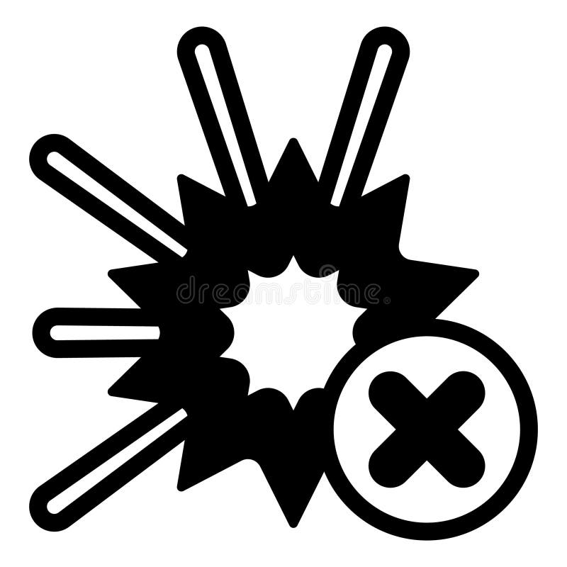 Explosion Flash Ban Solid Icon, Prohibited Items Concept. Vector ...