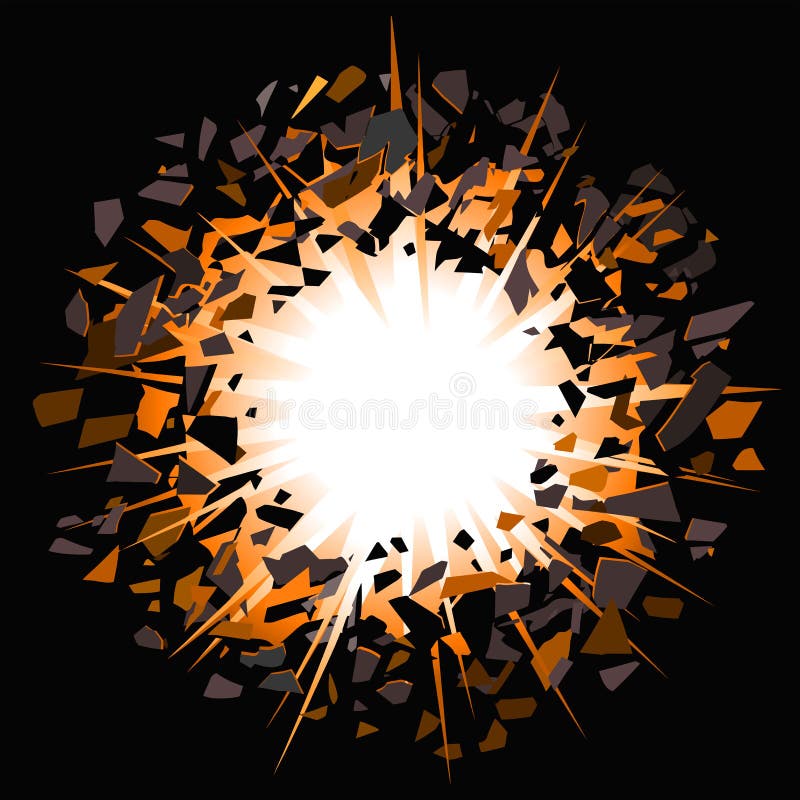 Explosion and Flying Pieces Stock Vector - Illustration of shot, spall ...