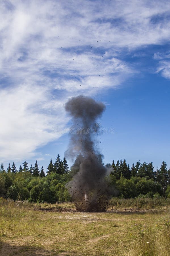 Explosion in forest stock photo. Image of soldiers, soldier - 49966132