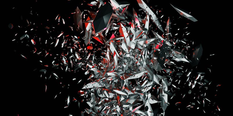 Explosion Fragments Debris Dust Elements Broken Glass Scattered ...
