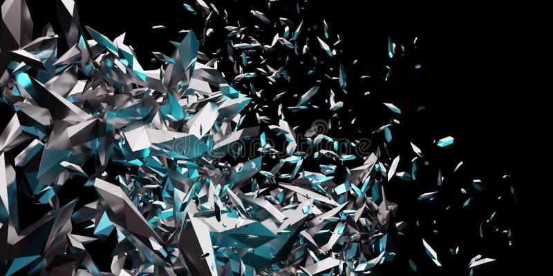Explosion Fragments Debris Dust Elements Broken Glass Scattered ...