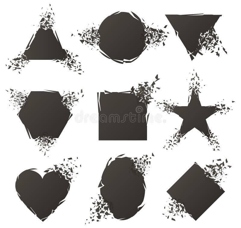 Abstract Shatter Background. Exploded Black Pieces Scatter, Shattered ...