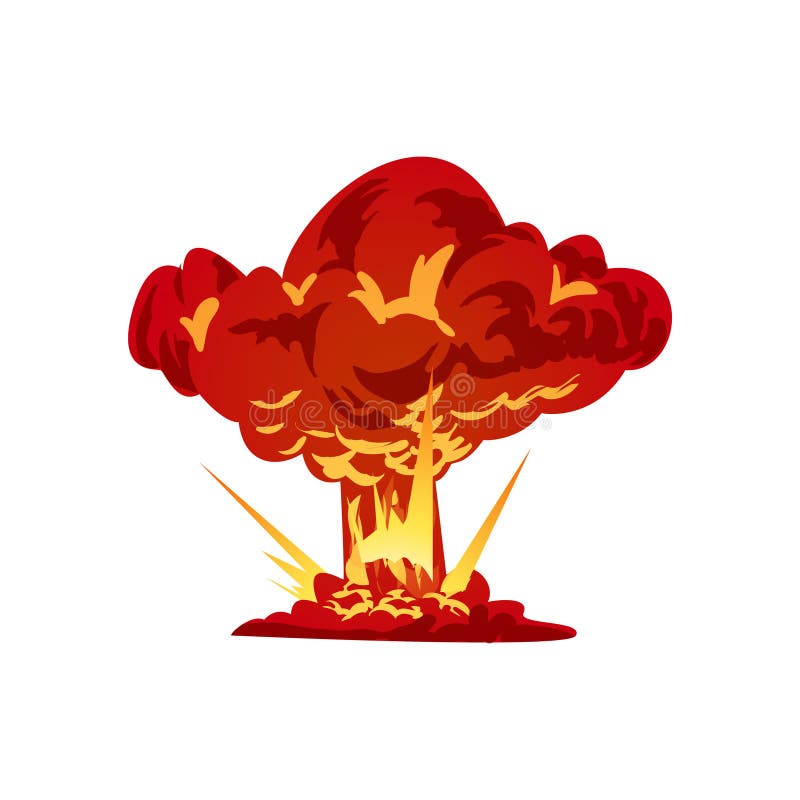Explosion Game Effect with Fire Clouds and Smoke. Stock Illustration ...