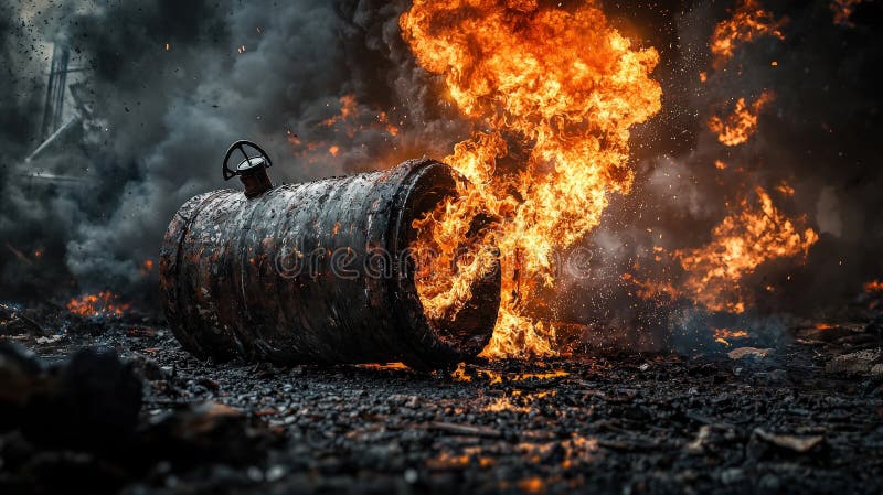 Explosion of a Gas Cylinder at an Industrial Site Action Scene Dramatic ...