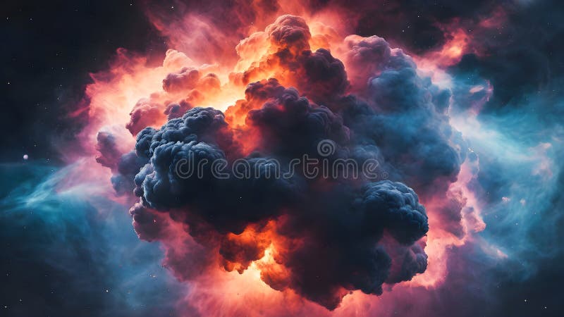Explosion of Gas and Smoke in Space. Stock Illustration - Illustration ...