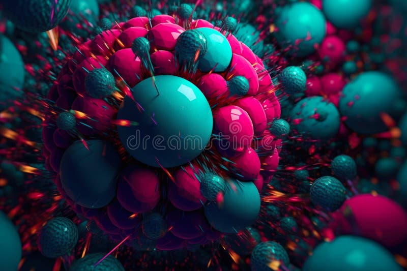 Explosion Geometric Molecule Vibrant Color Generative Ai Stock ...