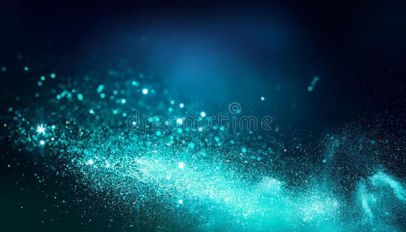 Explosion of Glowing Light Blue Dust on Blue Background. Stock ...