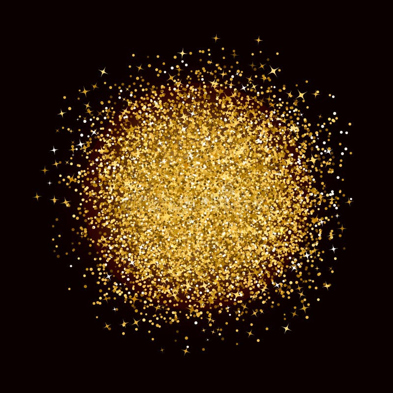 Explosion of Gold Confetti on Black Background. Burst of Sparkles Dots ...