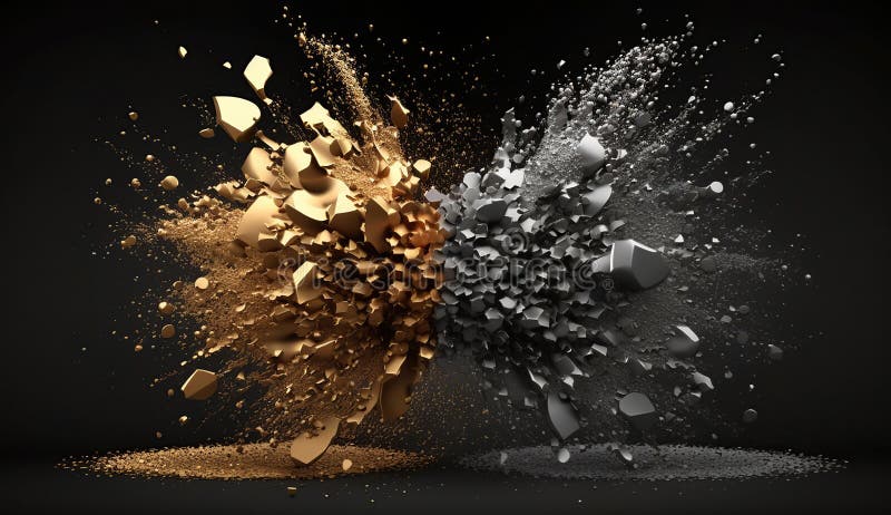 Explosion Gold Confetti on a Black Background. Generative Ai Stock ...