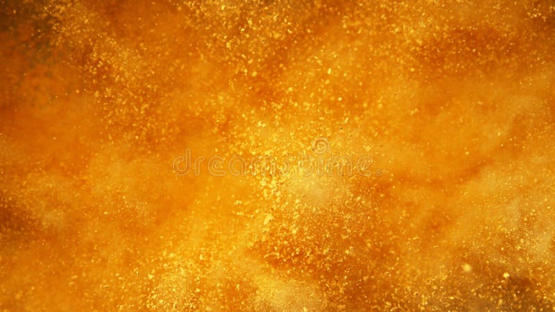 Golden Powder Scattered Over the Dark Background Stock Image - Image of ...