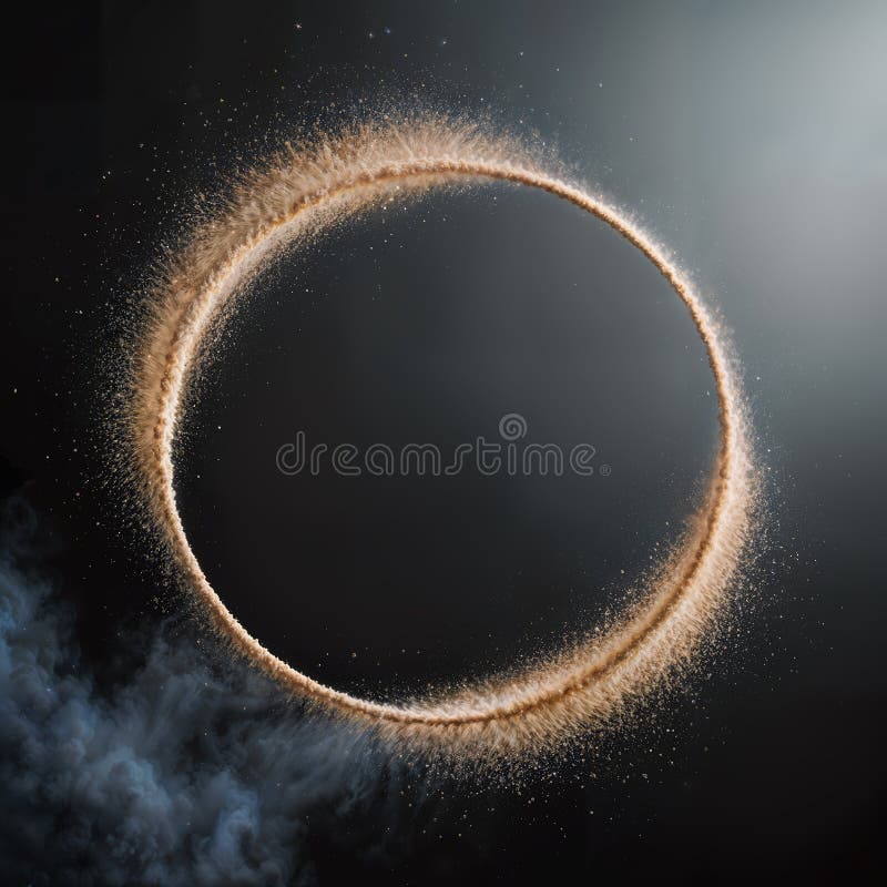 Explosion of Golden Powder Particles Bursting Sprayed Over Dark ...