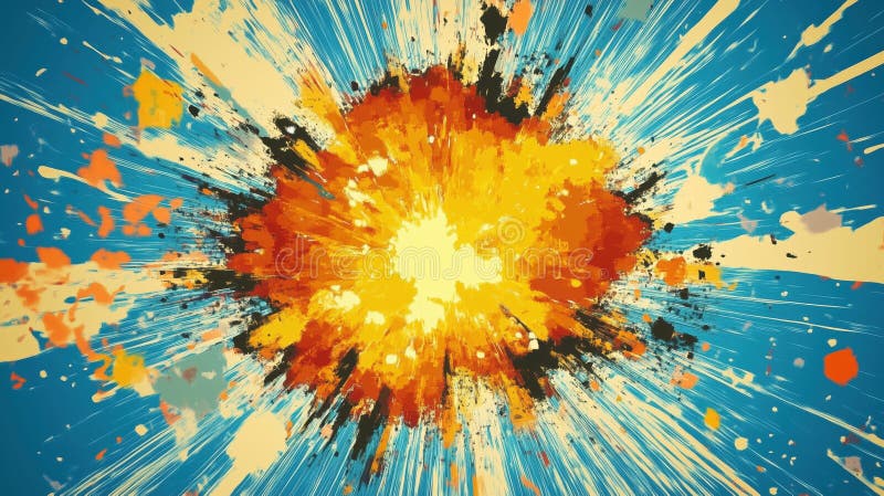Explosion Graphic with Vibrant Colors and Dynamic Splatter Effects ...