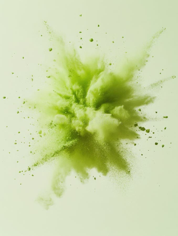 Explosion of Green Powder stock image. Image of bright - 363553917