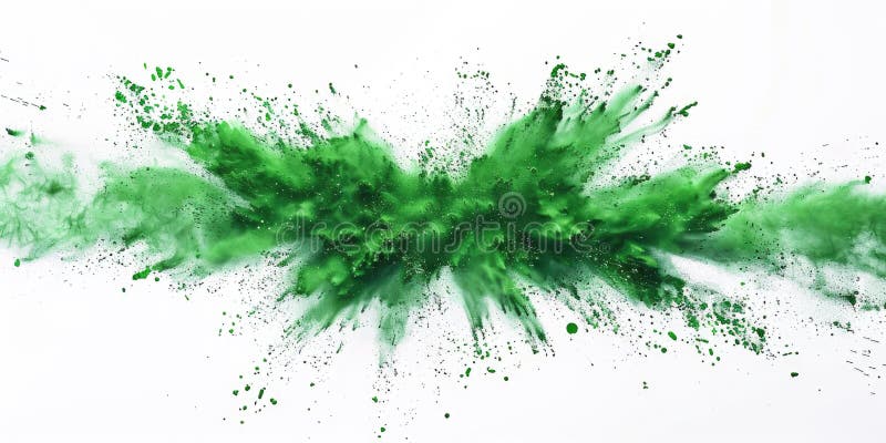 Explosion of Green Powder on a White Background Stock Image - Image of ...