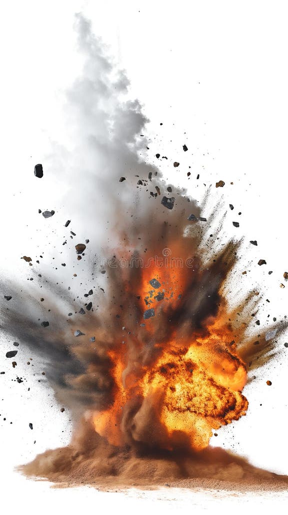 Explosion of ground stock photo. Image of clouds, splatter - 307227306