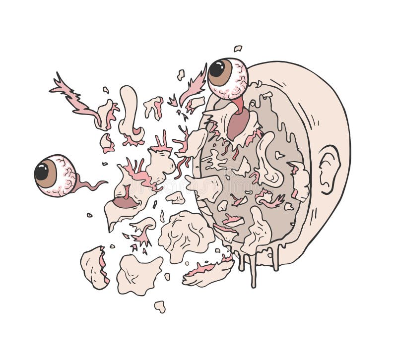 Explosion head draw stock vector. Illustration of eyes - 280653660