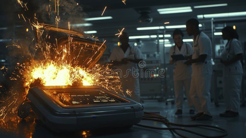 Explosion at High-tech Laboratory a Dramatic Incident in Scientific Research Stock Illustration ...
