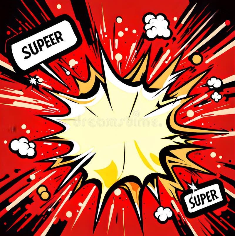 Explosion with Notice Highlight, Cartoon Style. Ai Stock Illustration ...
