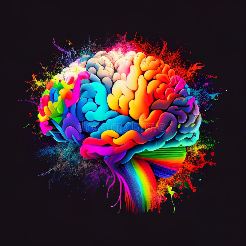 Explosion of Human Brain, Ai Generation Stock Illustration ...