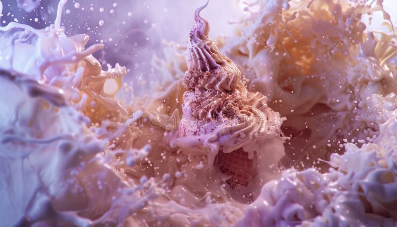 Explosion of Ice Cream, in a Swirling Tornado Stock Illustration ...