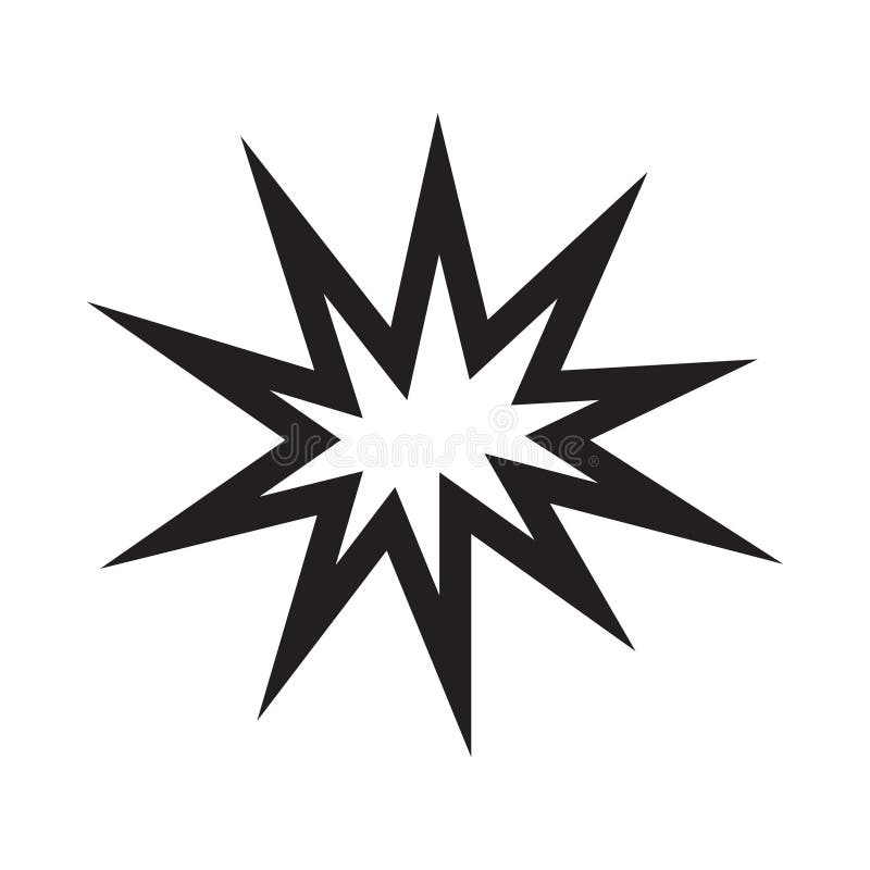 Black Bursting Star Shapes. Set of Comic Splash, Explosion, Burst, Bang ...