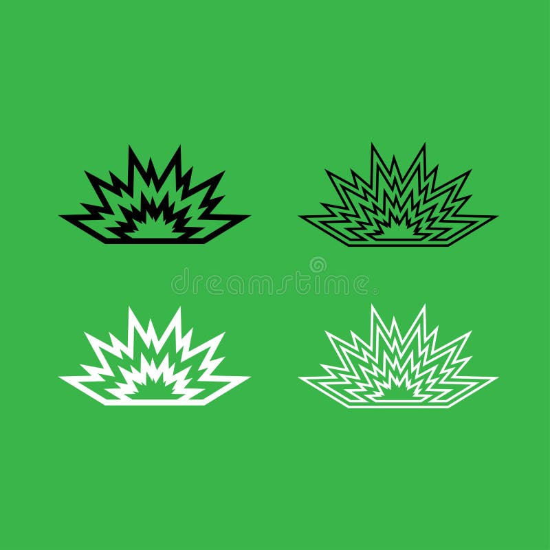 Explosion Icon Black and White Color Set Stock Vector - Illustration of ...