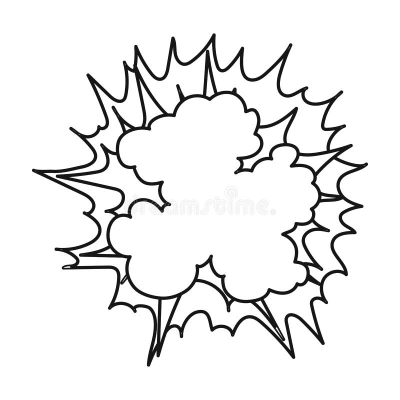 Explosion Icon In Outline Style Isolated On White Background ...