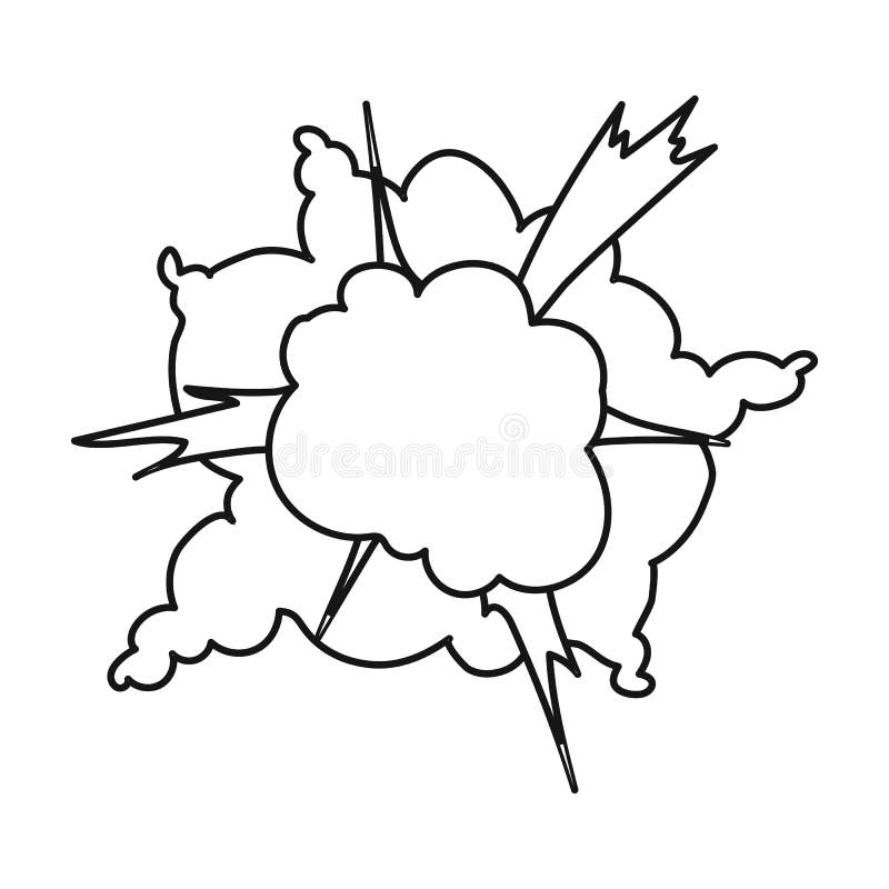 Explosion Icon in Outline Style Isolated on White Background ...