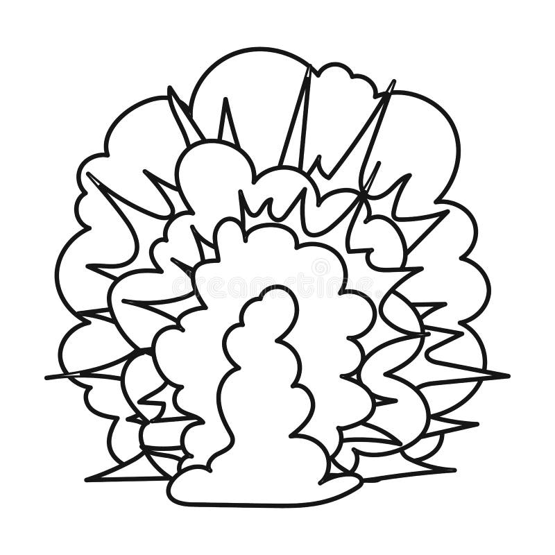 Explosion Icon in Outline Style Isolated on White Background ...