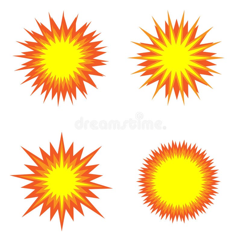 Explosion icon set stock vector. Illustration of expression - 65072620