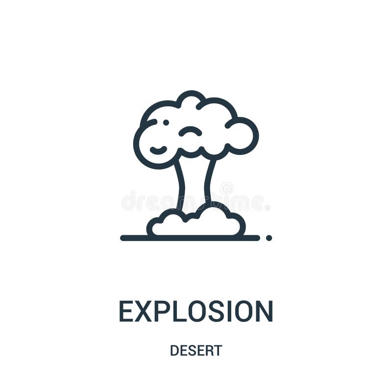 Explosion Icon Vector from Desert Collection. Thin Line Explosion ...