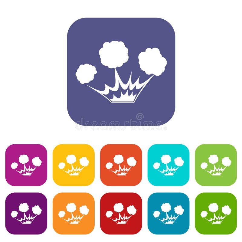 Explosion icons set flat stock vector. Illustration of fight - 95619441