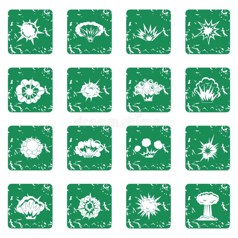 Explosion icons set grunge stock vector. Illustration of explosion ...