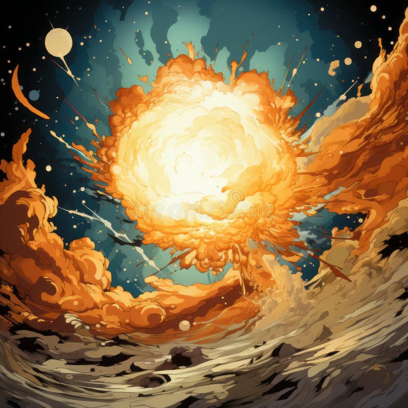 Comic Book Style Meteor Strike: Explosive Pigmentation and Impressive ...