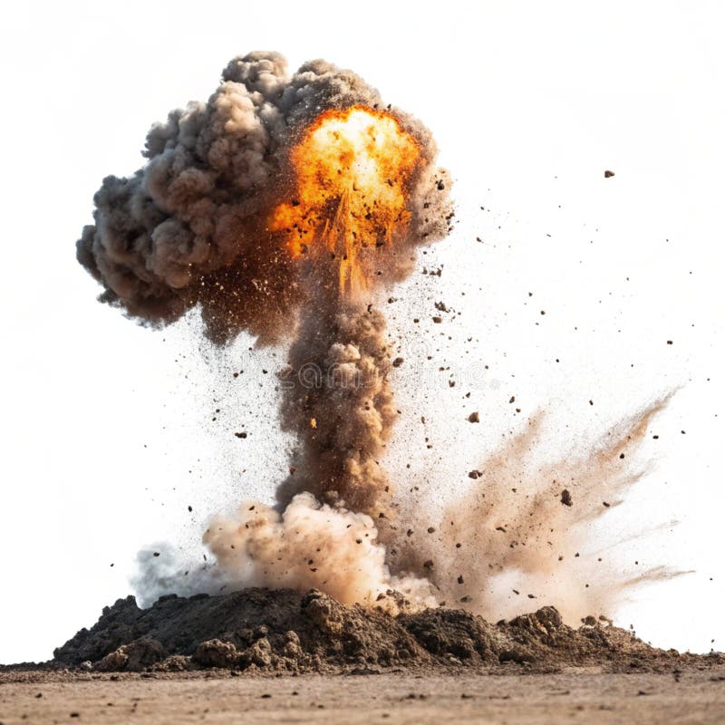Explosion Impact Isolated on White Background Stock Illustration ...